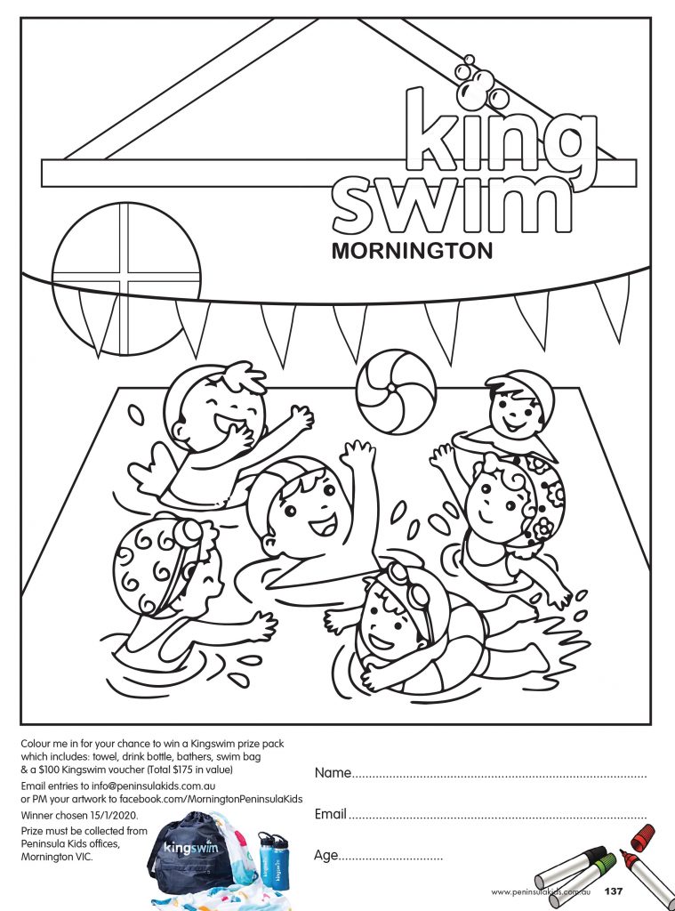 Colouring competition - Kingswim - Ended - Mornington Peninsula Kids
