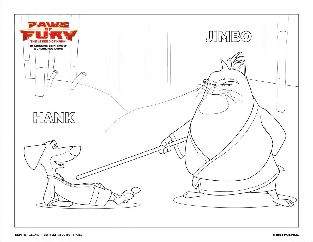 Activity sheets - Paws of Fury: The Legend of Hank - Peninsula Kids