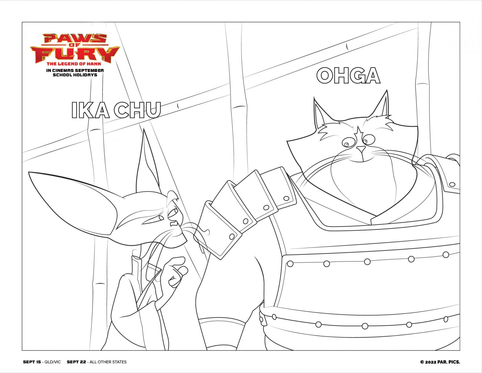 Activity sheets - Paws of Fury: The Legend of Hank - Peninsula Kids